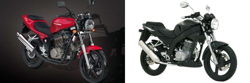 Motorrad Vergleich Hyosung GT 125 Naked 2013 vs. Daelim Roadwin 125 R 2007
