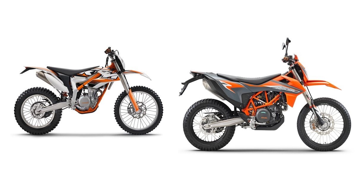 Motorrad Vergleich KTM Freeride 350 2014 vs. KTM 690 Enduro R 2022