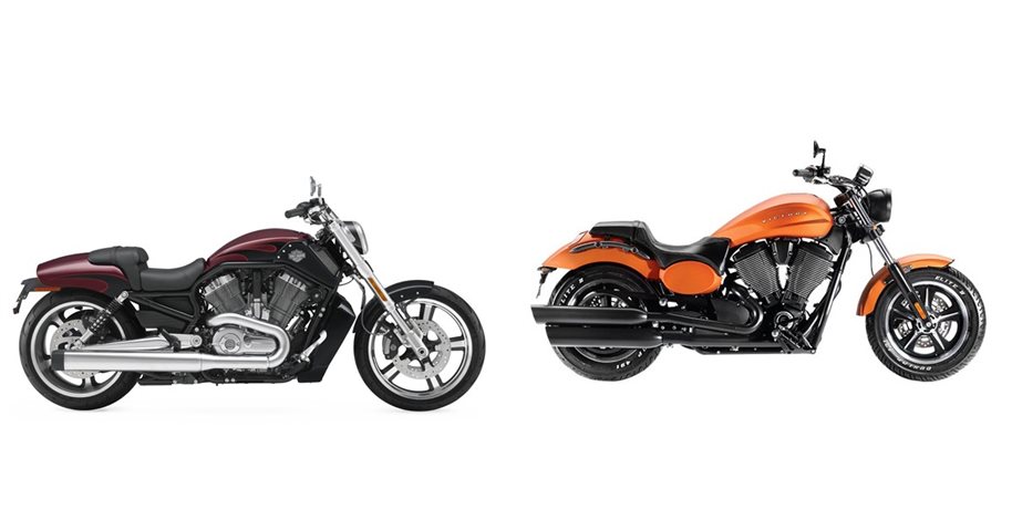 Motorrad Vergleich Harley-Davidson V-Rod Muscle VRSCF 2015 vs. Victory ...