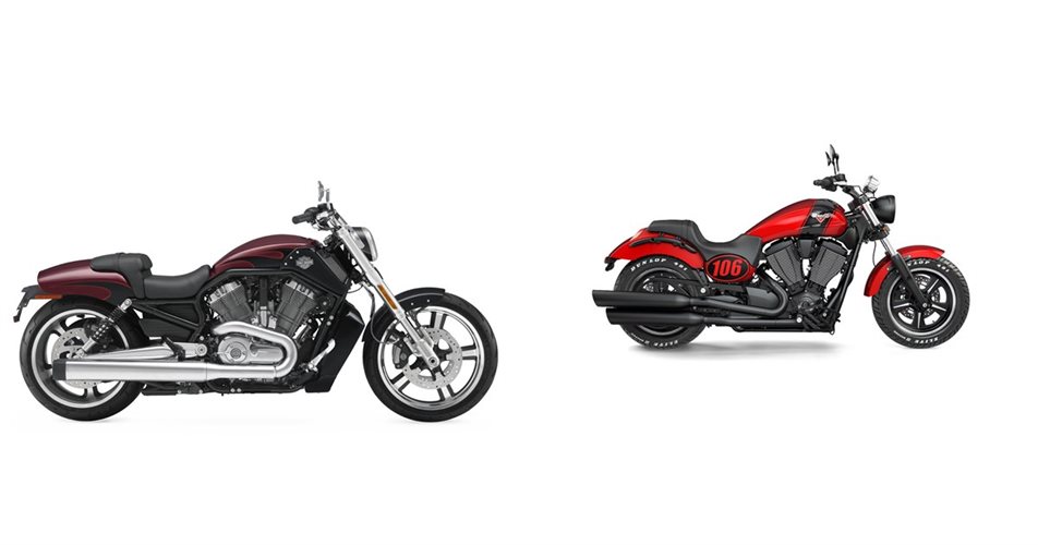 Motorrad Vergleich Harley-Davidson V-Rod Muscle VRSCF 2015 vs. Victory ...