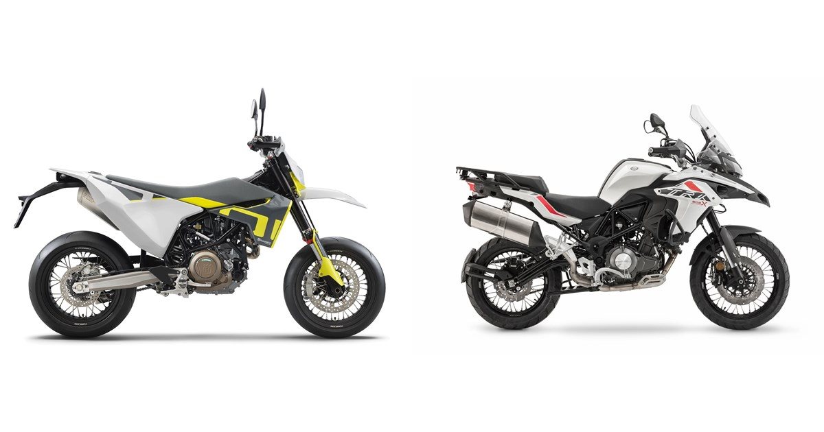 Motorrad Vergleich Husqvarna 701 Supermoto 2022 vs. Benelli TRK 502 X 2021