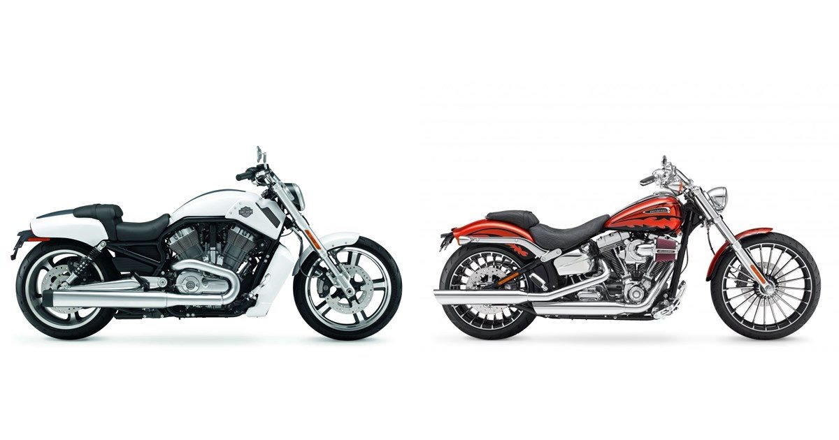 Motorrad Vergleich Harley-Davidson V-Rod Muscle VRSCF 2013 vs. Harley ...