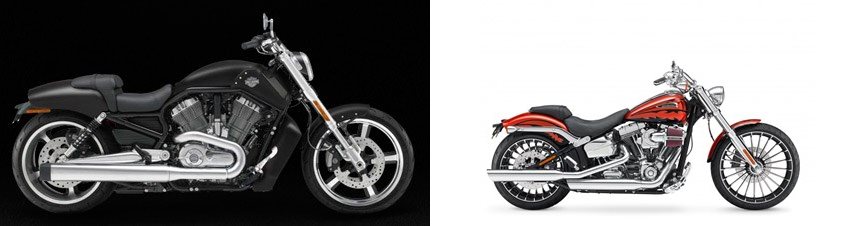 Motorrad Vergleich Harley-Davidson V-Rod Muscle VRSCF 2012 vs. Harley ...