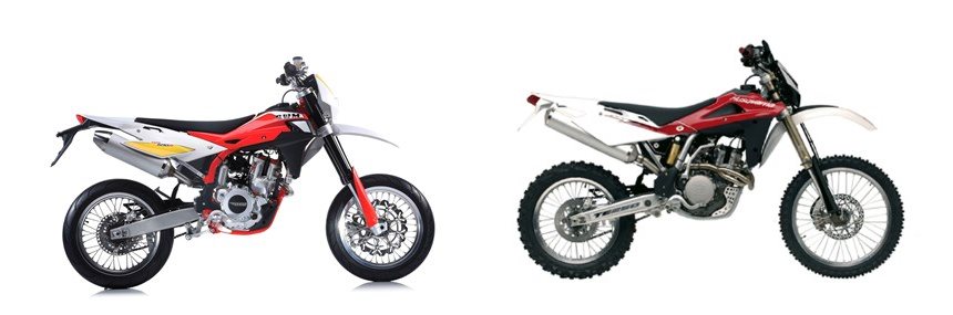 Motorrad Vergleich SWM SM 500 R 2018 vs. Husqvarna TE 450 2007