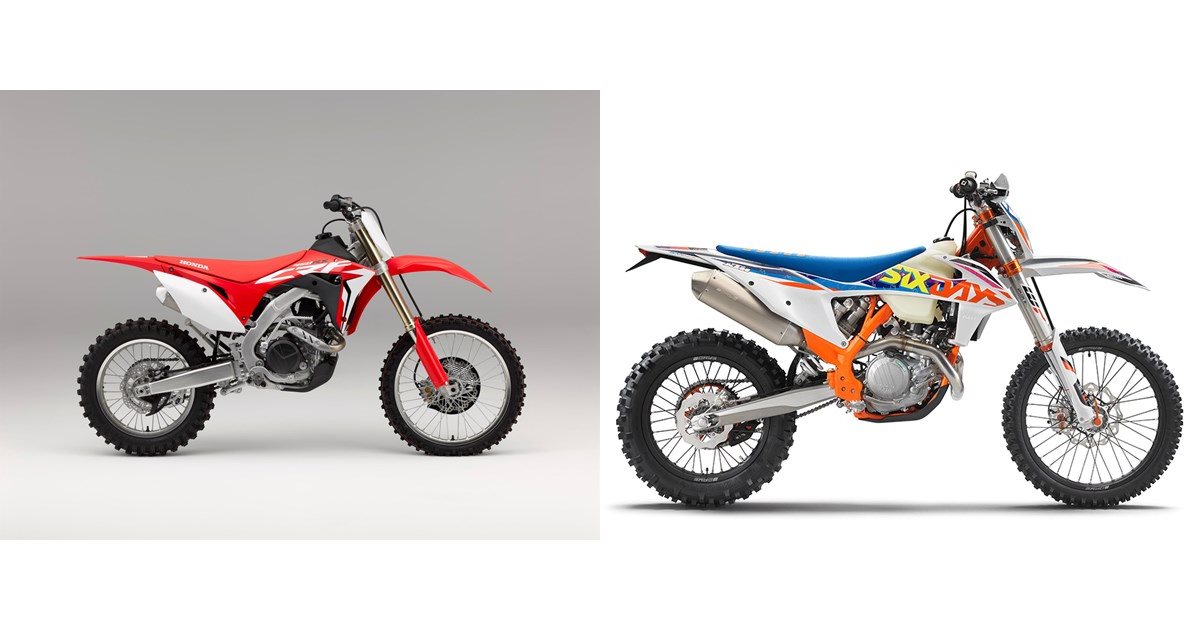 Motorrad Vergleich Honda CRF 450 RX 2019 vs. KTM 500 EXC-F SIX DAYS 2022