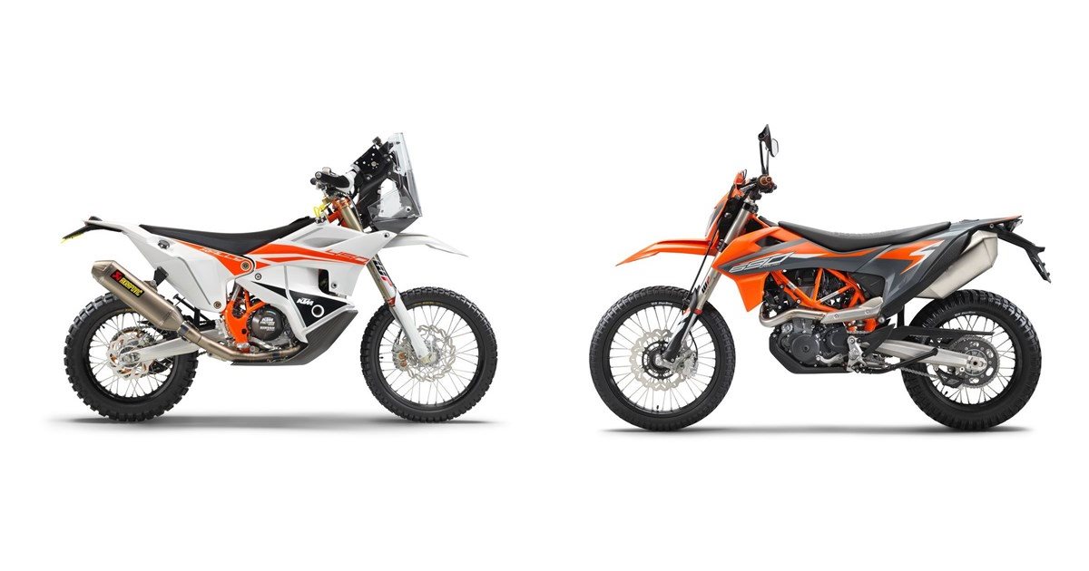Motorrad Vergleich KTM 450 Rally Factory Replica 2023 vs. KTM 690 Enduro R 2021
