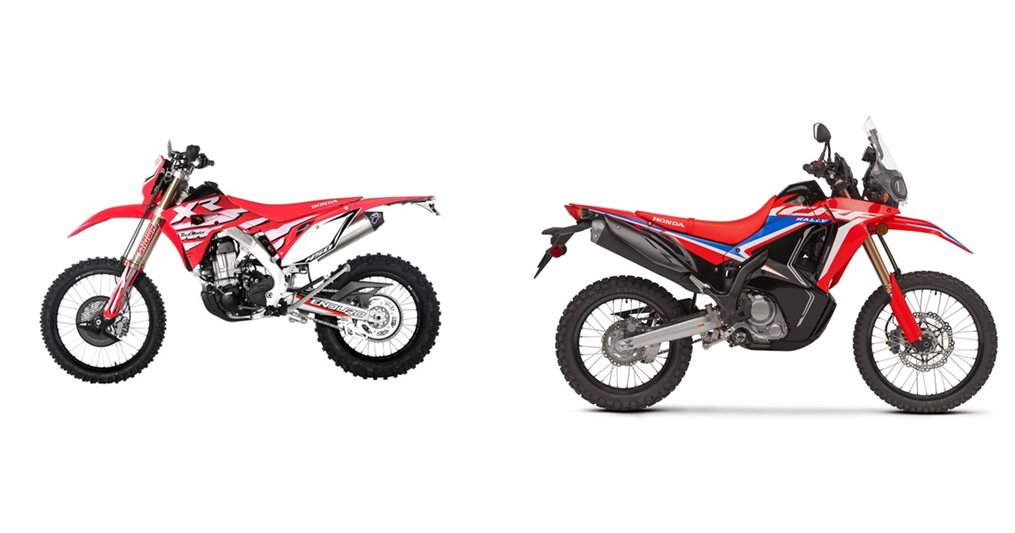 Motorrad Vergleich Red Moto CRF 450XR Dual 2021 vs. Honda CRF300 Rally 2021