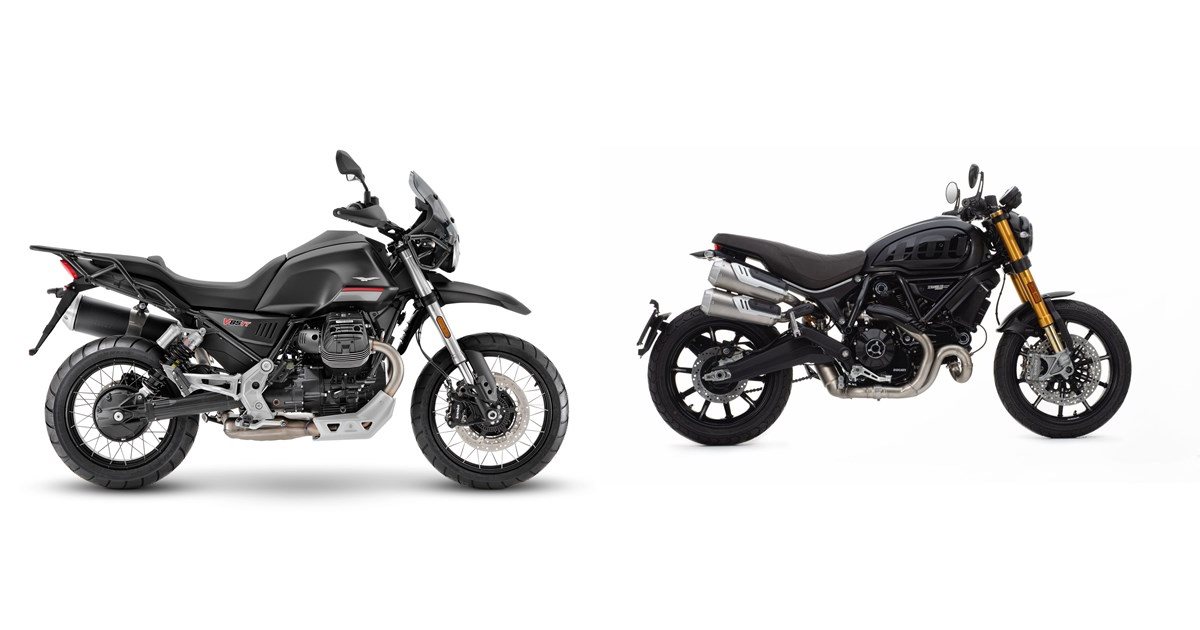 Comparaison des motos Moto Guzzi V85 TT 2022 VS. Ducati Scrambler 1100 ...