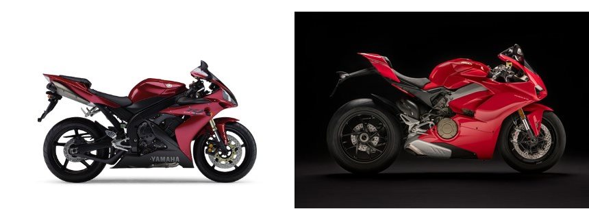 Yamaha R1 2008 vs Ducati Panigale V4 2019