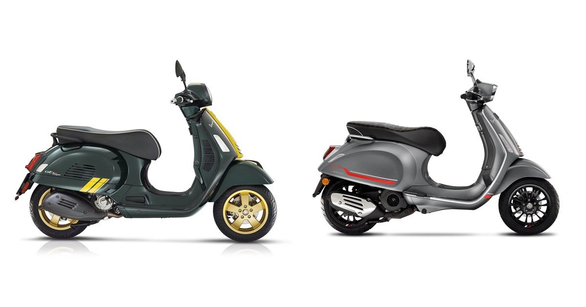 Motorrad Vergleich Vespa GTS 125 Super Racing Sixties 2022 vs. Vespa Sprint 125 S 2022