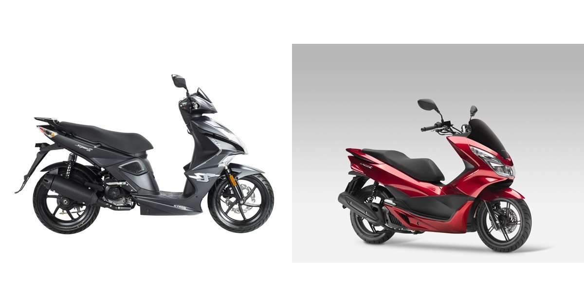 Motorrad Vergleich Kymco Super 8 50i 2021 vs. Honda PCX 125 2017