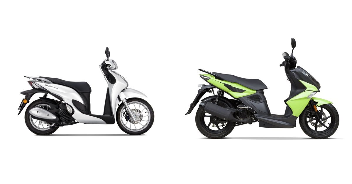 Comparaison des motos Honda SH Mode 125 2022 VS. Kymco Super 8 R 50i 2022
