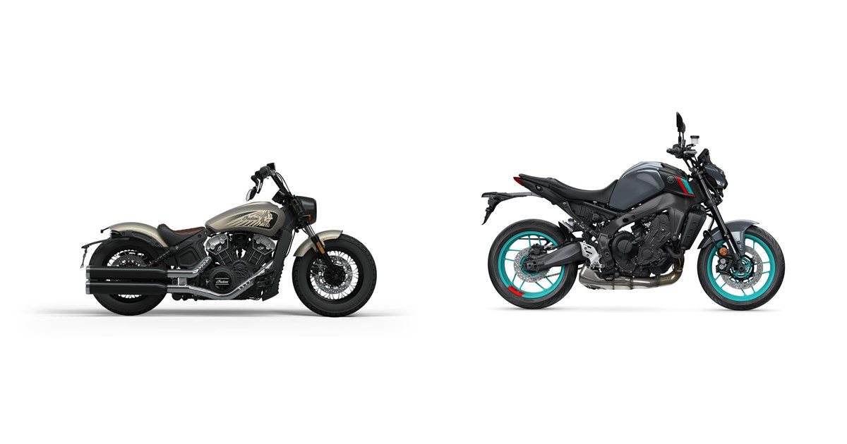 Comparaison des motos Indian Scout Bobber Twenty 2022 VS. Yamaha MT-09 2022