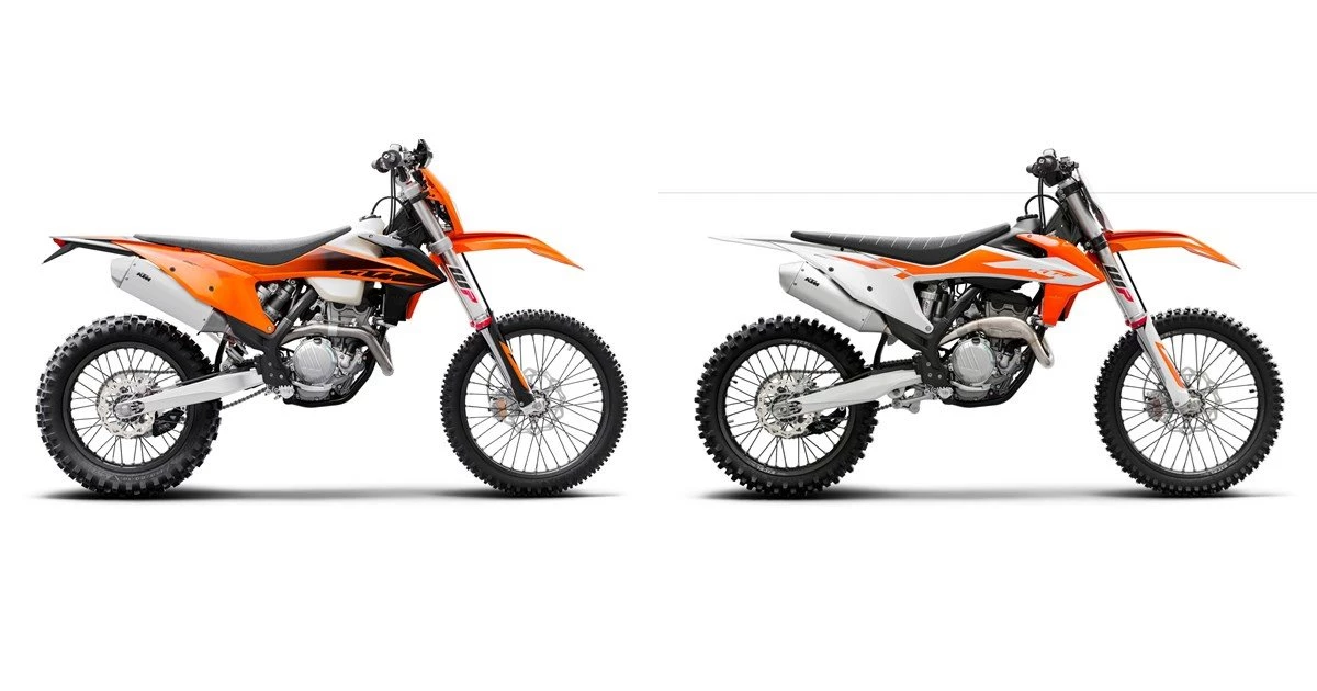 Comparaison des motos KTM 250 EXC-F 2020 VS. KTM 250 SX-F 2020