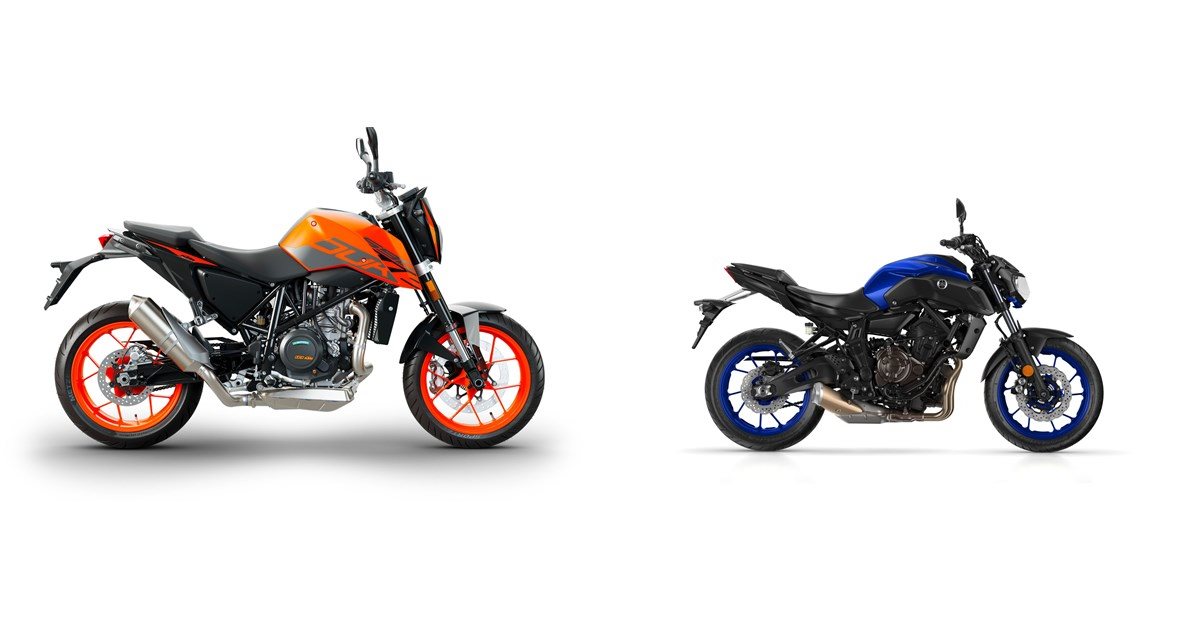 Confronto tra moto KTM 690 Duke 2019 VS. Yamaha MT-07 2018