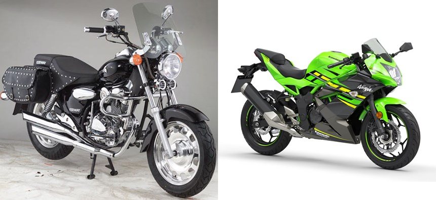 Motorrad Vergleich Keeway Superlight 125 2009 vs. Kawasaki Ninja 125 2020
