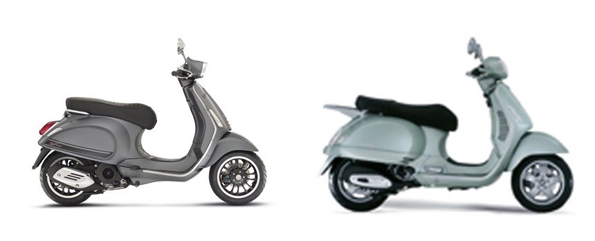 Motorrad Vergleich Vespa Sprint 125ie 3v S 2015 vs. Vespa 125 GT 2006