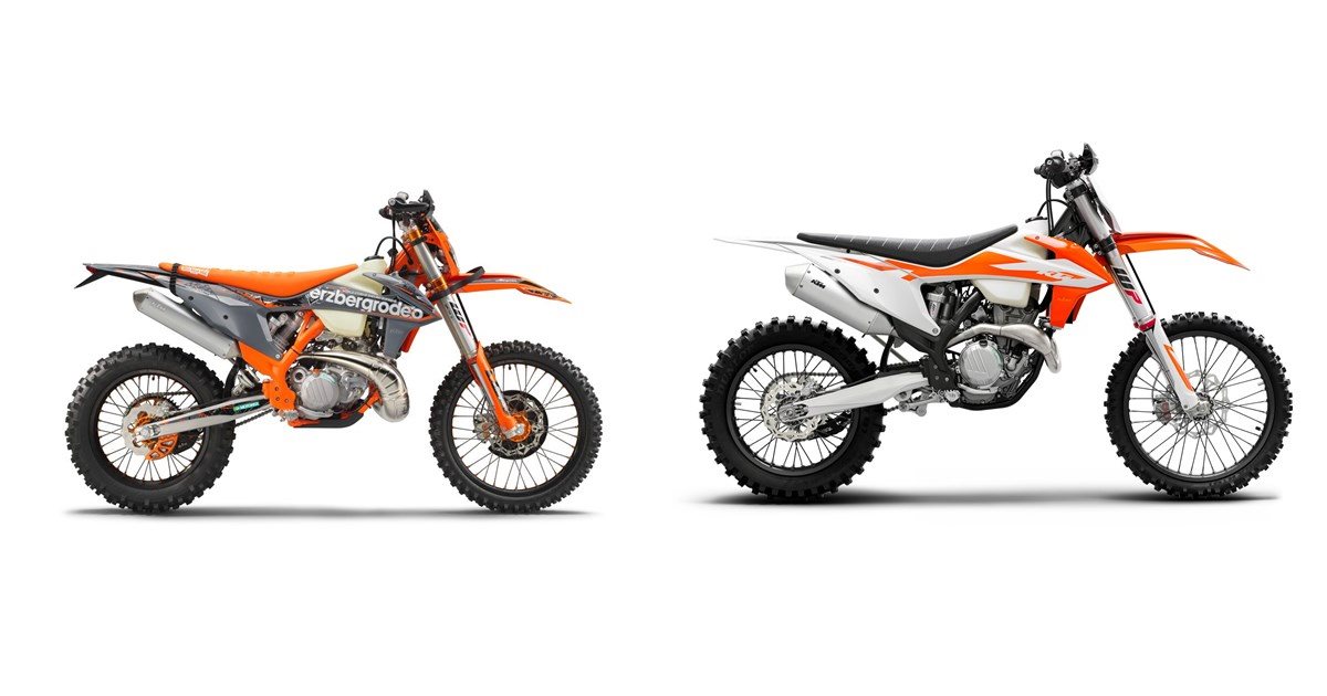 Motorrad Vergleich KTM 300 EXC TPI Erzberg Edition 2023 vs. KTM 350 EXC-F 2020