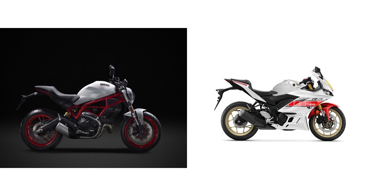 Comparaison des motos Ducati Monster 797 2020 VS. Yamaha R3 World GP ...