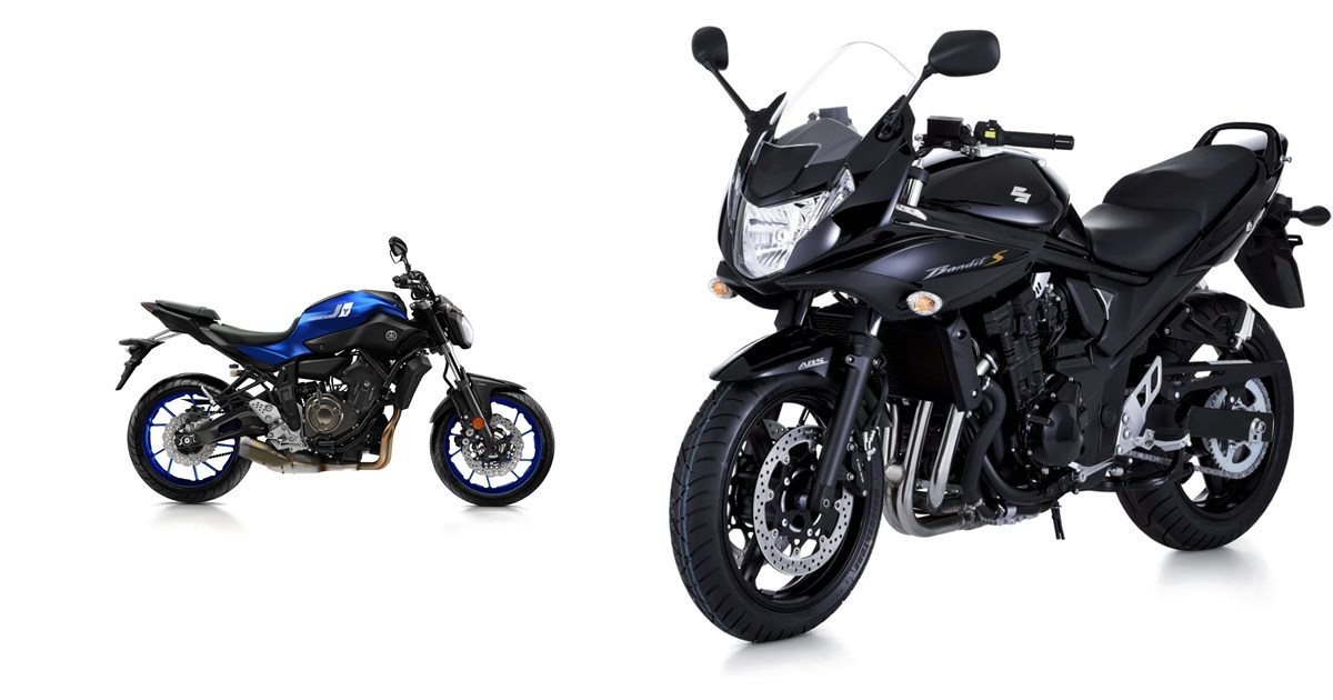 Motorrad Vergleich Yamaha MT-07 2017 vs. Suzuki Bandit 650S 2013