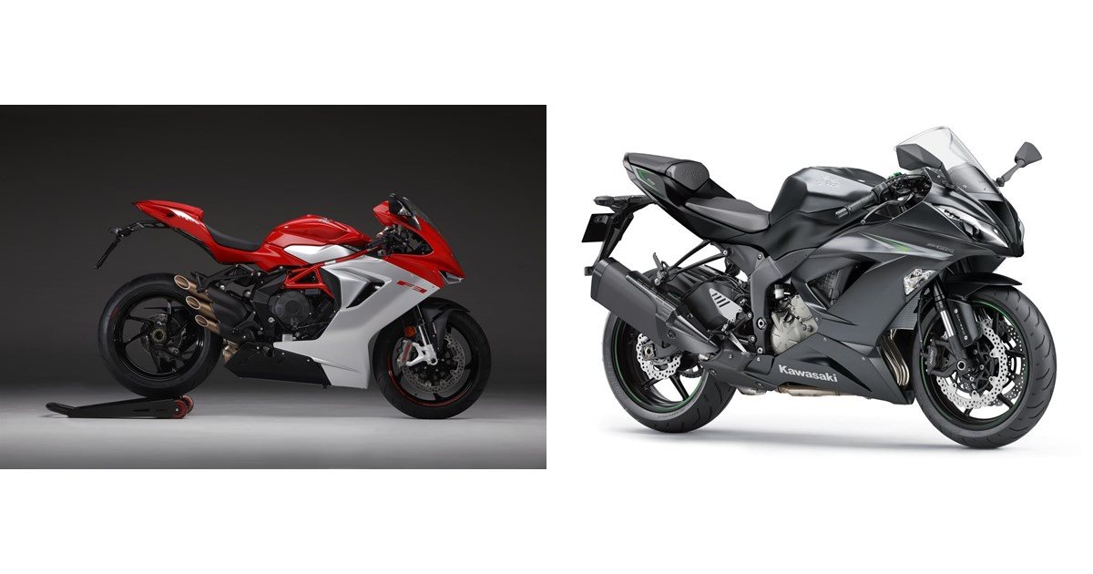 MV Agusta F3 675 2020 vs Kawasaki Ninja ZX-6R 636 2017