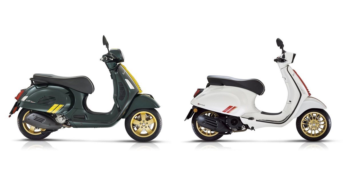 Motorrad Vergleich Vespa GTS 125 Super Racing Sixties 2022 vs. Vespa Sprint 125 Racing Sixties 2022