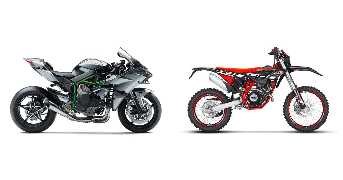Kawasaki Ninja H2R 2022 vs Beta RR 125 4T LC Enduro 2021