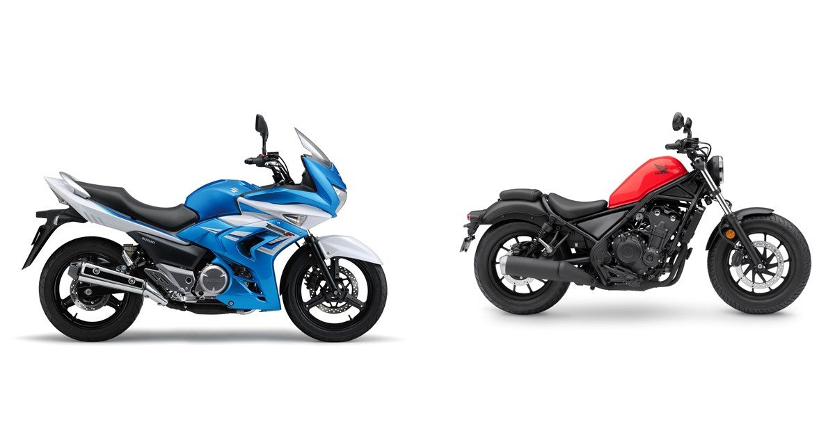 Motorrad Vergleich Suzuki Inazuma 250F 2017 vs. Honda CMX500 Rebel 2020