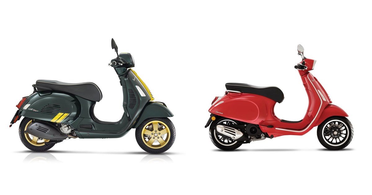 Motorrad Vergleich Vespa GTS 125 Super Racing Sixties 2022 vs. Vespa Sprint 125 2022