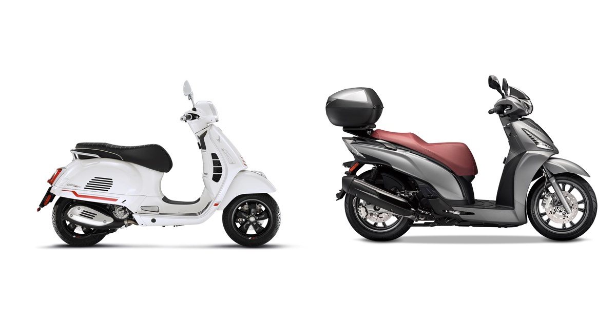 Motorrad Vergleich Vespa GTS 300 Super Sport 2022 vs. Kymco New People ...