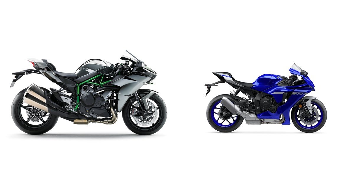 Motorrad Vergleich Kawasaki Ninja H2 2015 vs. Yamaha R1 2020