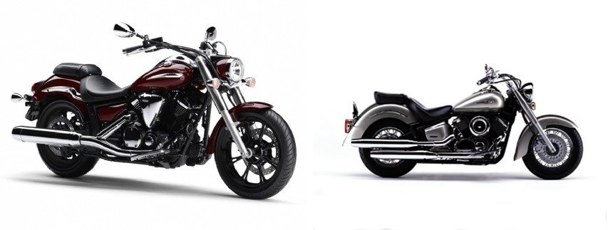 Motorrad Vergleich Yamaha XVS 950 A 2009 vs. Yamaha XVS 1100 Drag Star ...