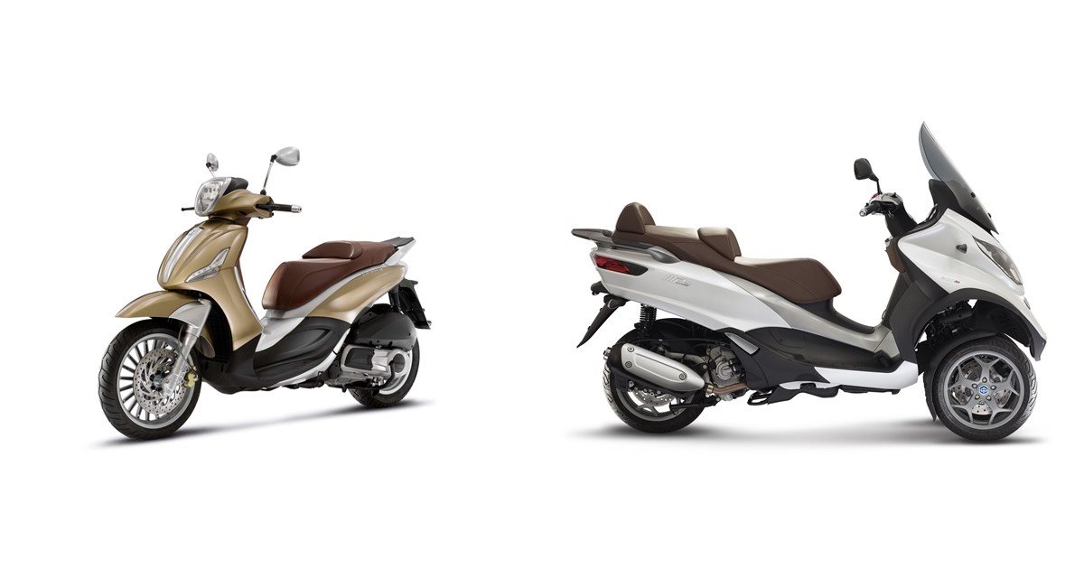 Motorrad Vergleich Piaggio Beverly 125 i.e. 2014 vs. Piaggio MP3 300 ie ...