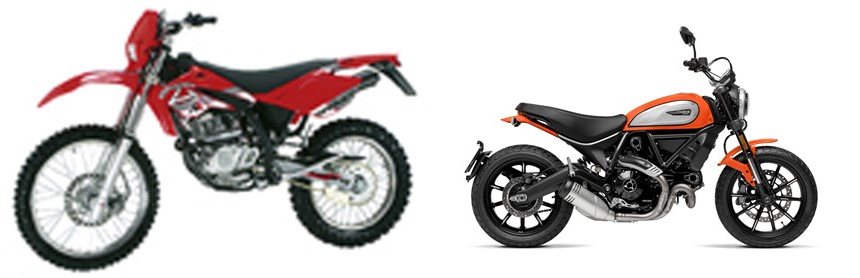 Motorrad Vergleich Beta RR 125 4T 2007 vs. Ducati Scrambler Icon 2020