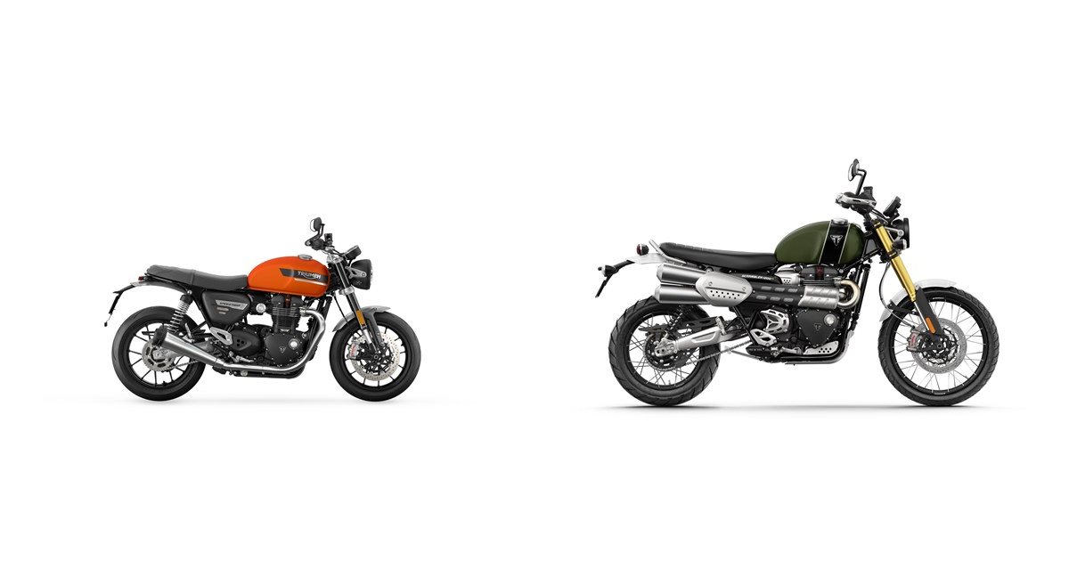 Motorrad Vergleich Triumph Speed Twin 1200 2023 vs. Triumph Scrambler ...