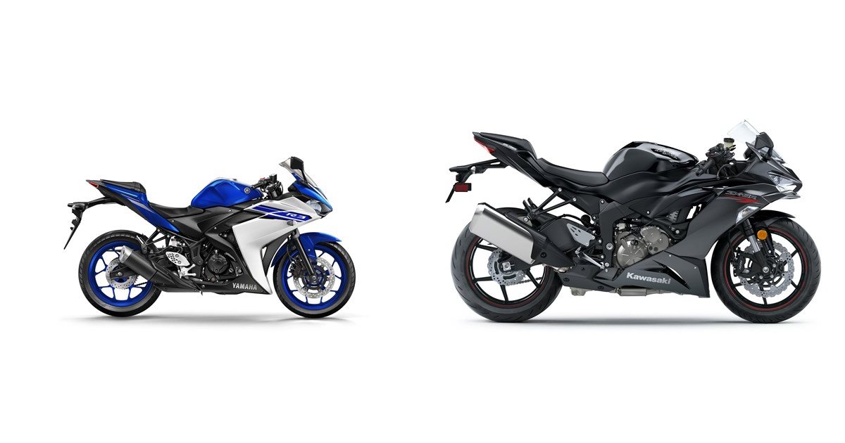 Motorrad Vergleich Yamaha R3 2016 vs. Kawasaki Ninja ZX-6R 2020