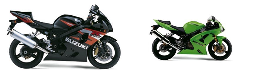Motorrad Vergleich Suzuki GSX-R 600 2005 vs. Kawasaki Ninja ZX-6R 2005