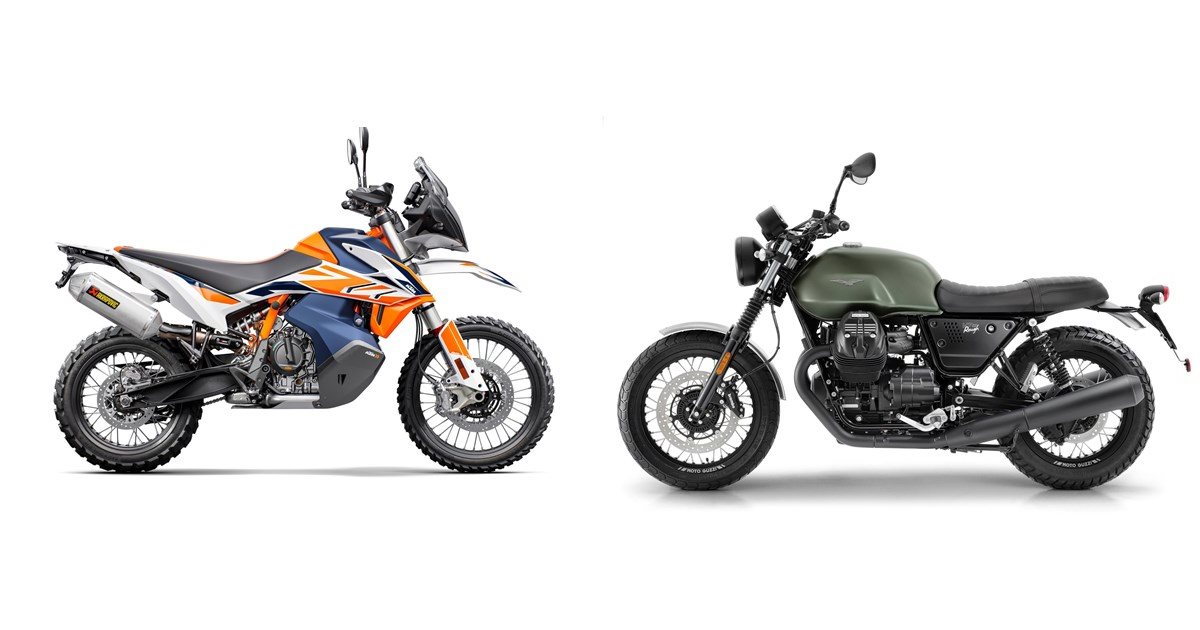 Motorrad Vergleich KTM 790 Adventure R Rally 2020 vs. Moto Guzzi V7 III ...