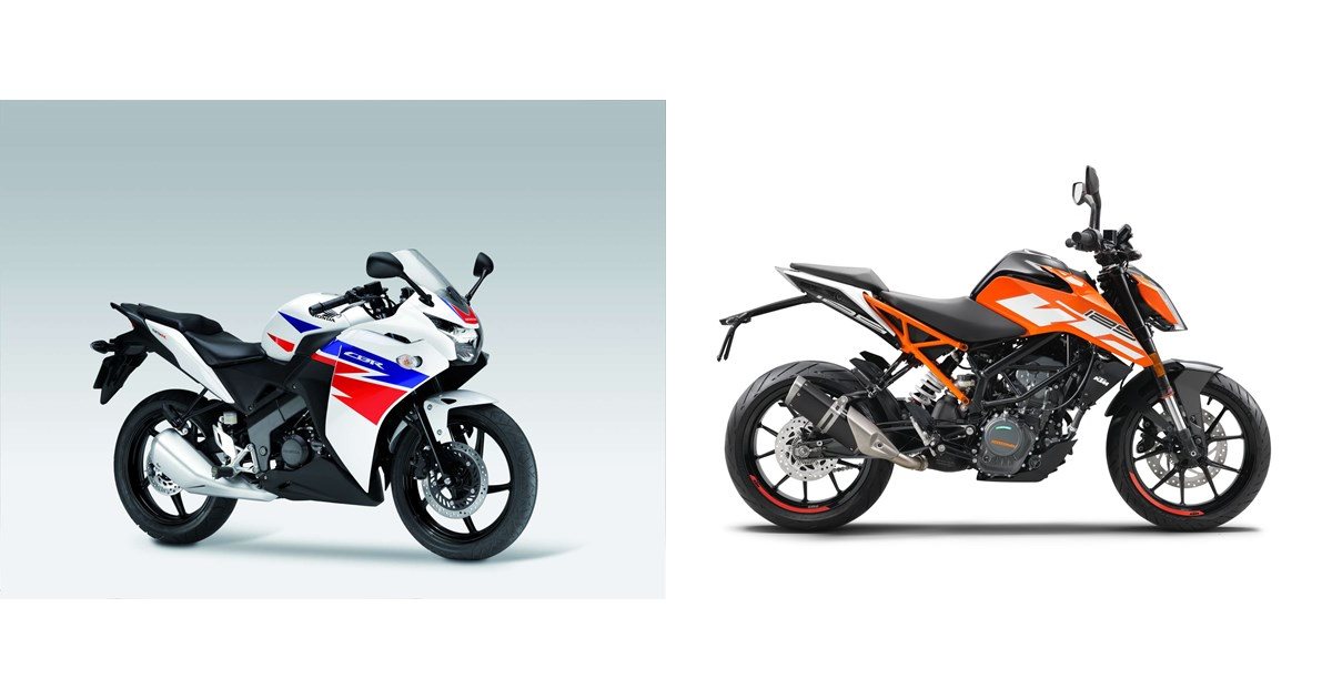 Motorrad Vergleich Honda CBR 125 R 2013 vs. KTM 125 Duke 2020