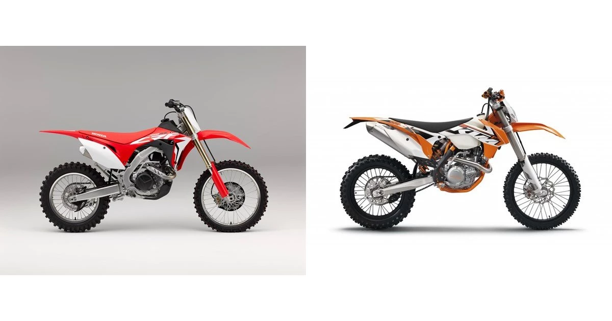 Comparaison des motos Honda CRF 450 RX 2019 VS. KTM 450 EXC 2016