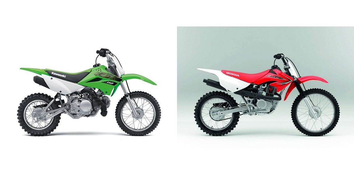 Motorrad Vergleich Kawasaki KLX 110 2021 vs. Honda CRF 100 F 2014