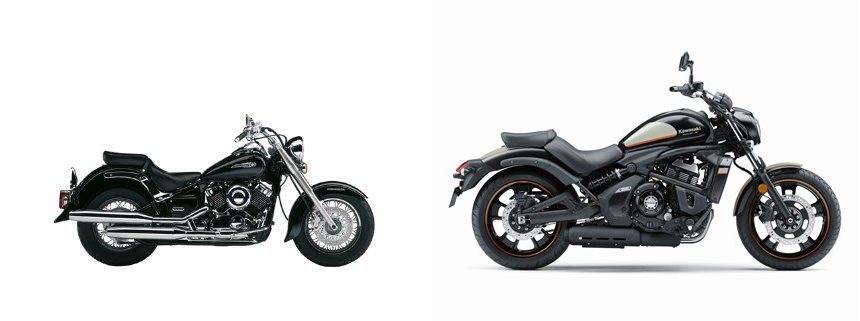 Motorrad Vergleich Yamaha XVS 650 Drag Star Classic 2007 vs. Kawasaki ...