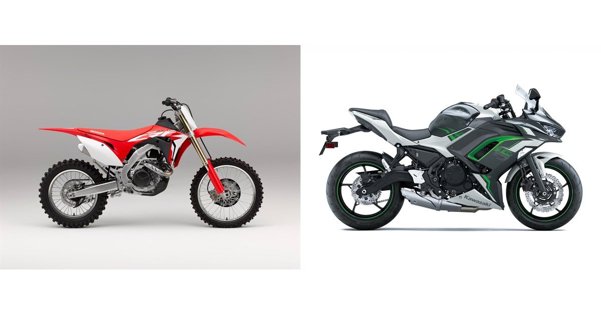 Motorrad Vergleich Honda CRF 450 RX 2020 vs. Kawasaki Ninja 650 2022