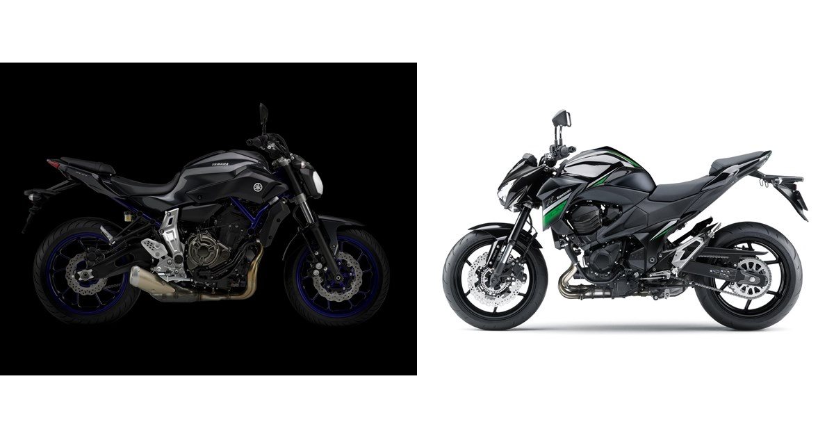 Motorrad Vergleich Yamaha MT-07 2014 vs. Kawasaki Z 800 e 2016