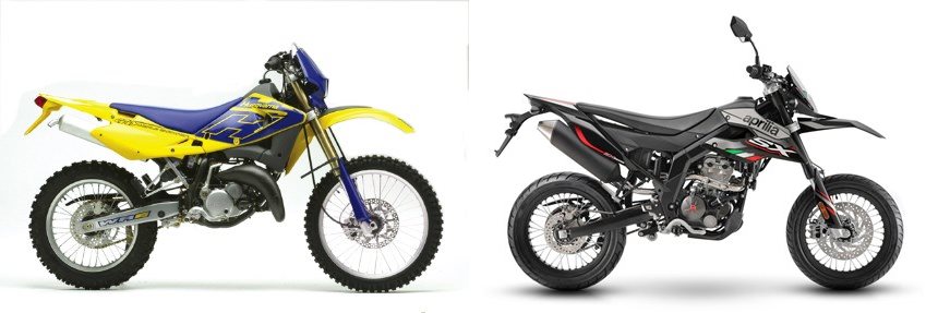 Motorrad Vergleich Husqvarna WRE 125 2005 vs. Aprilia SX 125 2020