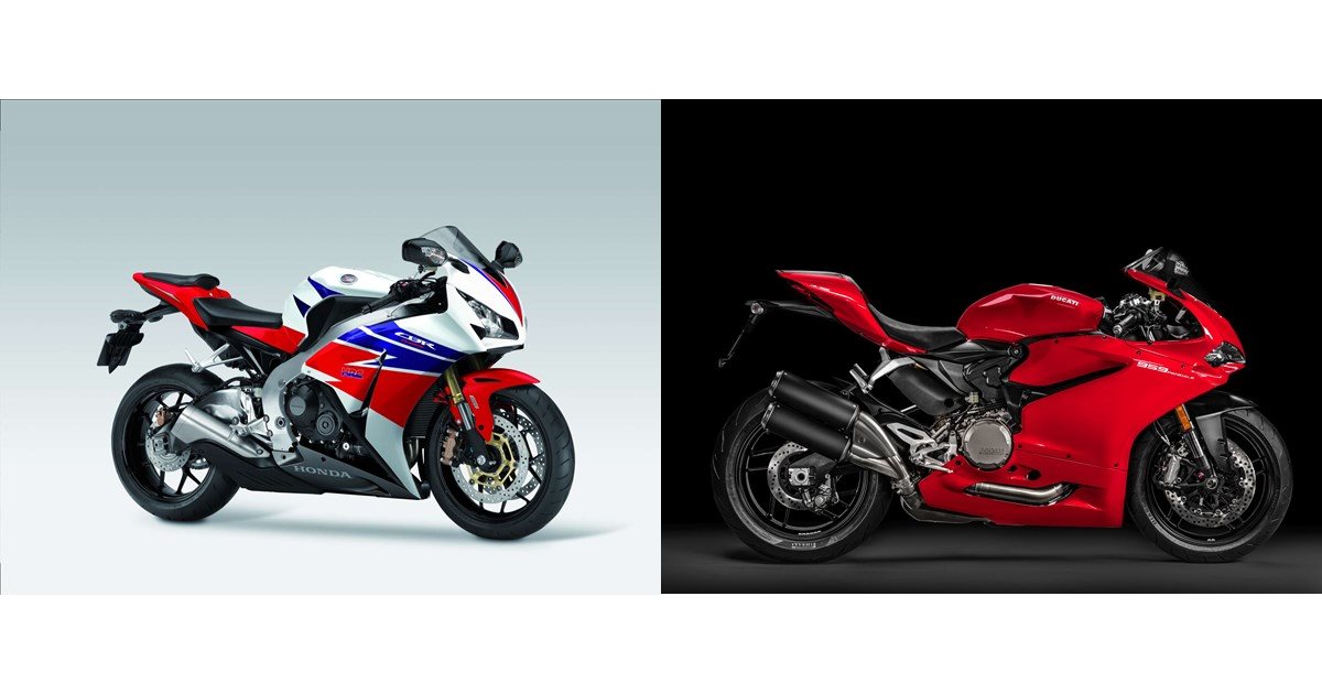 Motorrad Vergleich Honda CBR1000RR Fireblade 2013 vs. Ducati 959 ...