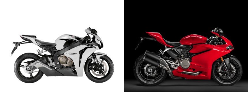 Motorrad Vergleich Honda CBR1000RR Fireblade 2008 vs. Ducati 959 ...