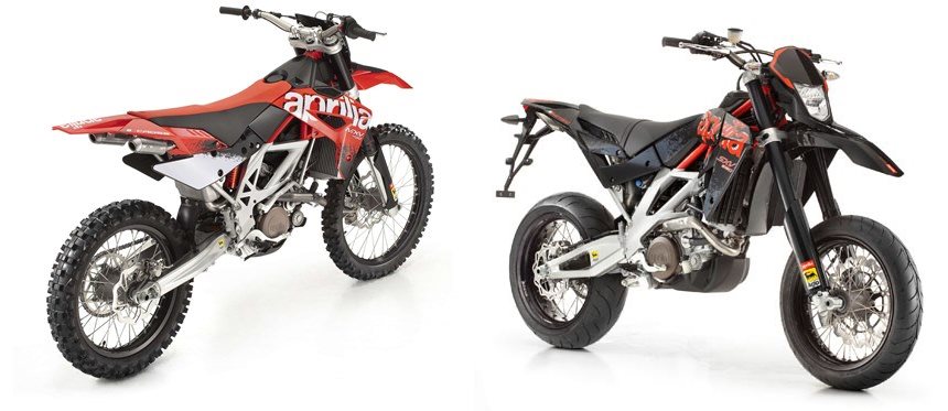 Motorrad Vergleich Aprilia MXV 450 2016 vs. Aprilia SXV 550 Supermoto 2012