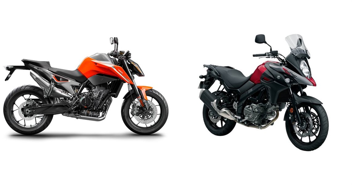 KTM 790 Duke 2018 vs Suzuki V-Strom 650 2019