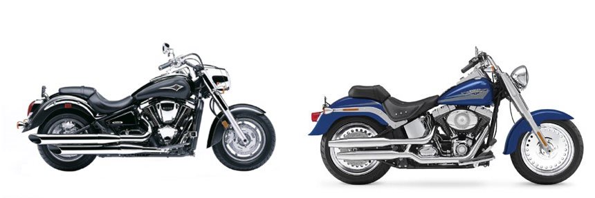 Motorrad Vergleich Kawasaki VN 2000 2007 vs. Harley-Davidson Softail ...